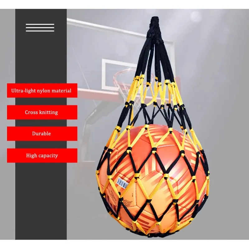 1PC Football Net Bag Nylon Bold Storage Single Ball Carry Portable ...
