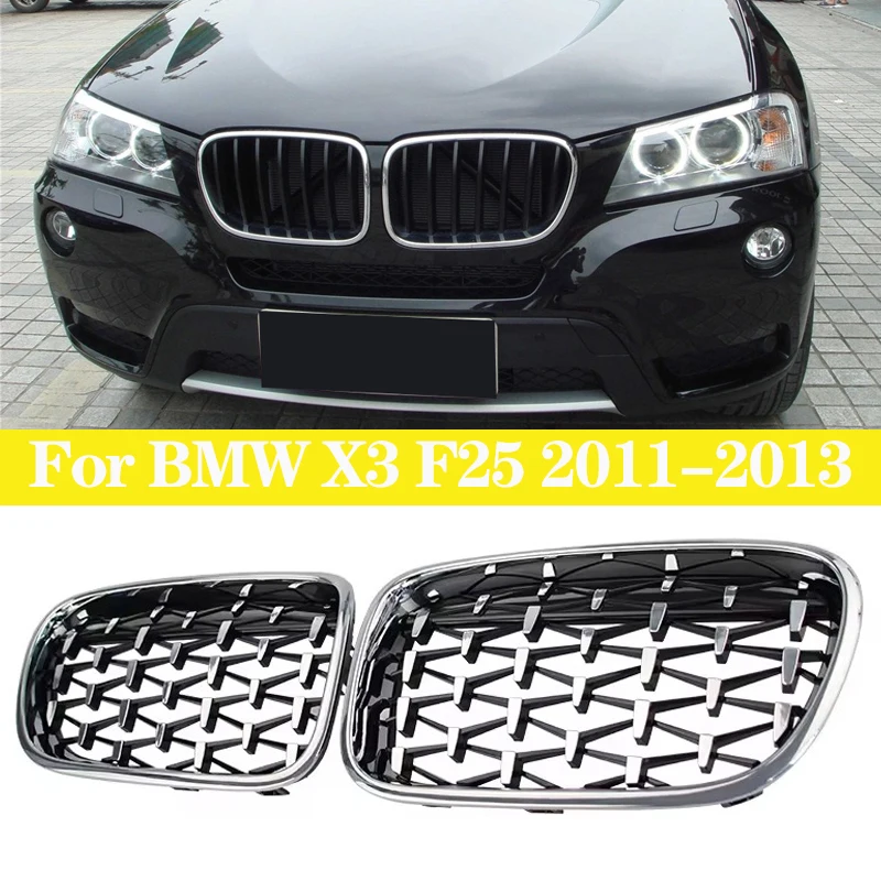 For-BMW-X3-F25-Diamond-Car-Front-Kidney-Grill-Grille-Replacement-Racing ...