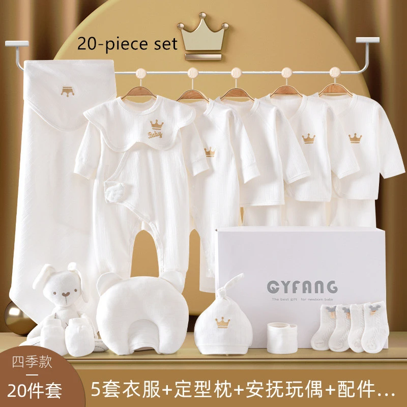 Newborn Baby Clothing Bebe Boy Girl Gift Box Set Hat Doll Socks Pillow ...
