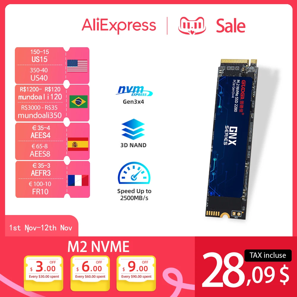 Ssd nvme m2 512gb 1tb disco rígido sólido 2280 nmve m.2 pcie 3.0 disco rígido estado sólido ...