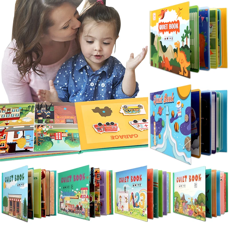 QWZ-New-Montessori-Baby-Busy-Book-DIY-Toddlers-Cognition-Fun-Sticker ...