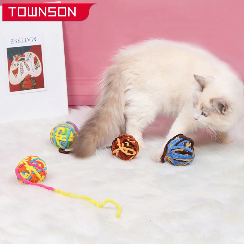 Cat-Yarn-Ball-Toy-With-Bell-Interactive-Cat-Toy-Ball-Sisal-Rope-Weave ...