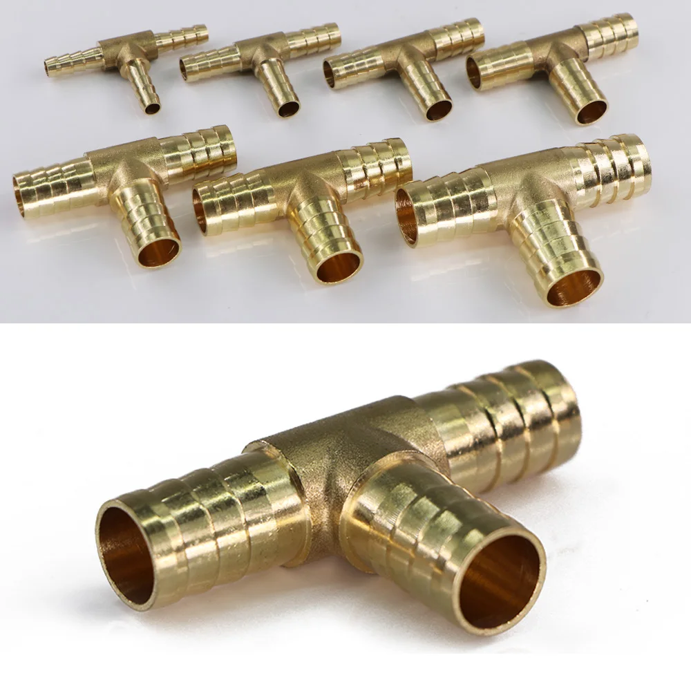 T-type 6-19mm Brass Barb Pagoda Hose Adapter Quick Connector Copper ...