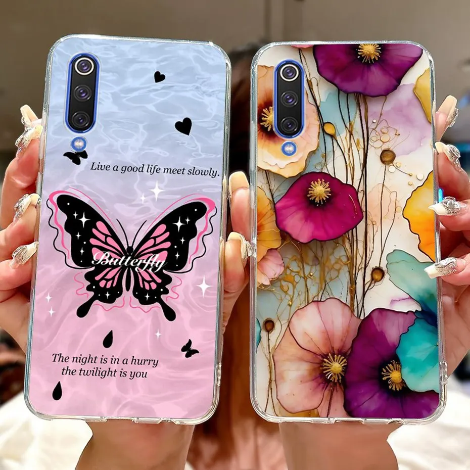 Cute Painting Phone Case For Xiaomi Mi 9 9SE 9Lite Soft Silicone TPU ...