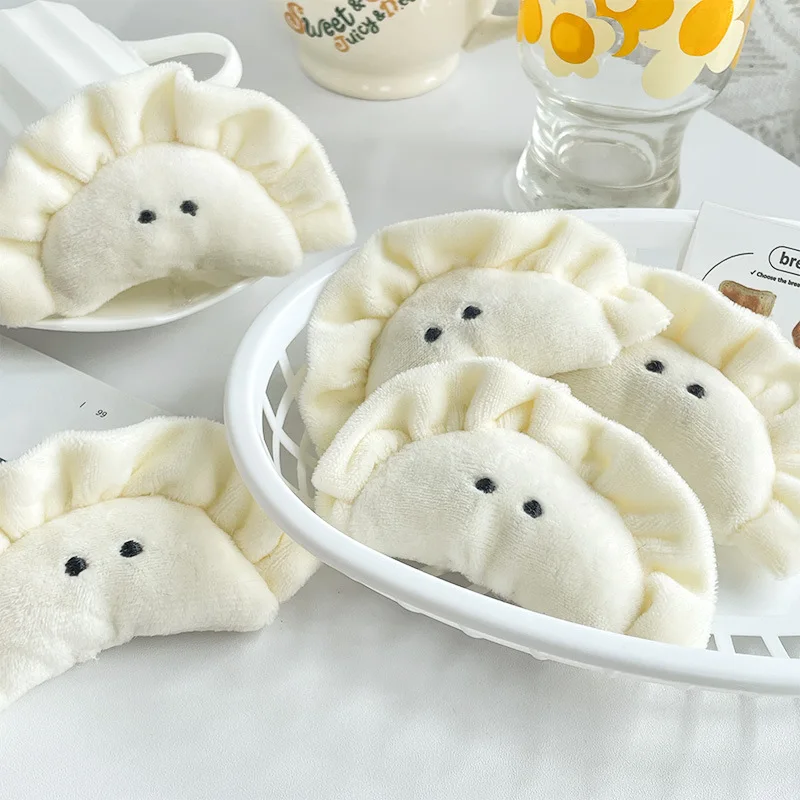 Cute Dumpling Pendant Key Ring Plush Toys Keychain Soft Cotton Stuffed ...