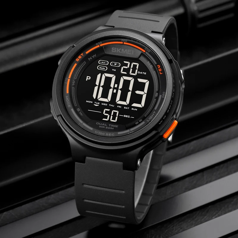 SKMEI Fashion Mens Sport Watches Digital LED Light Countdown For Men ...