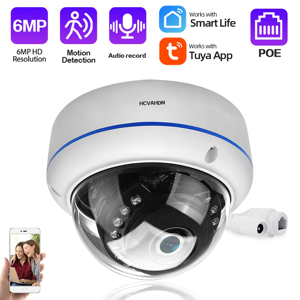 Tuya-6MP-POE-CCTV-Dome-Camera-Outdoor-Waterproof-5MP-Smart-Life ...