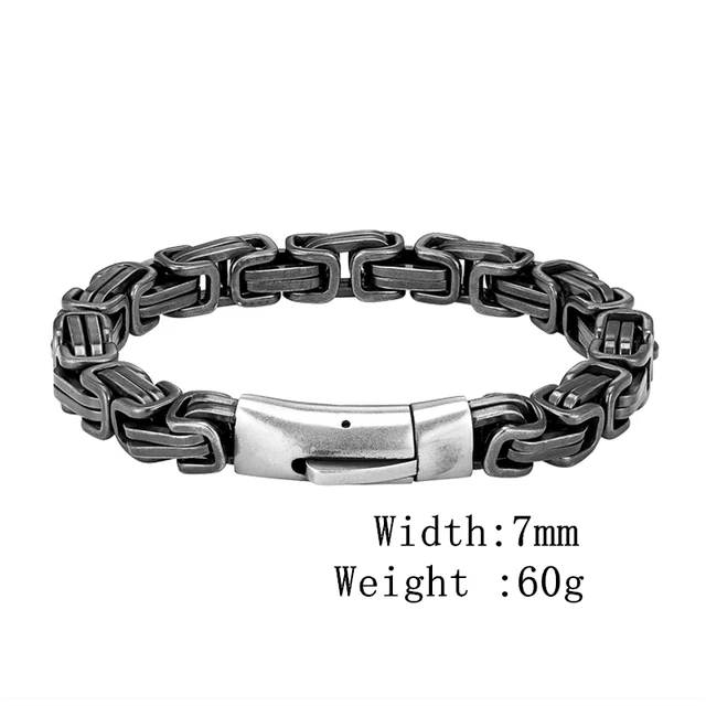 MKENDN Punk Men Vintage King Chain Bracelets for Men Stainless Steel ...