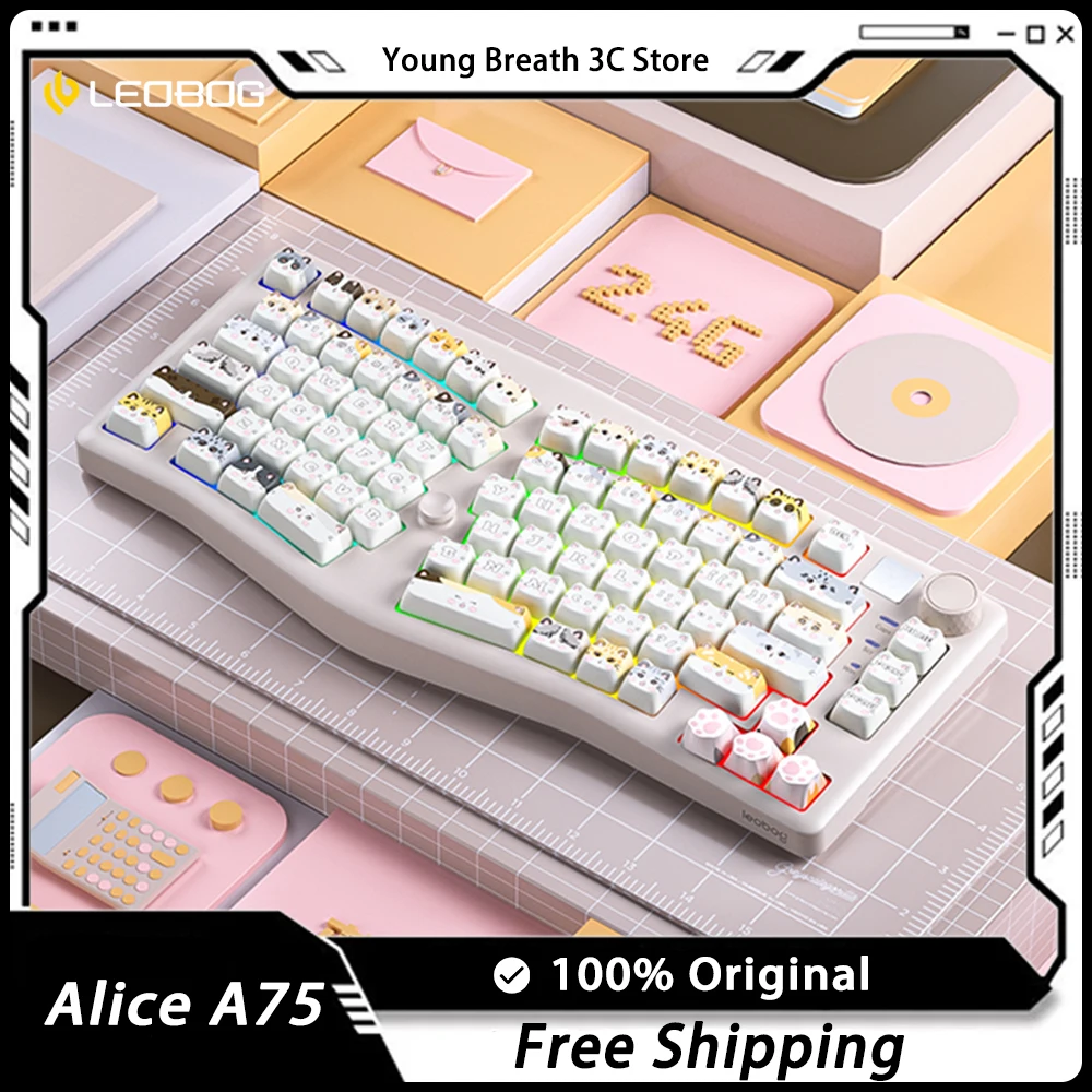 LEOBOG-Alice-A75-Mechanical-Keyboard-Three-Mode-Multifunctional-Knob ...