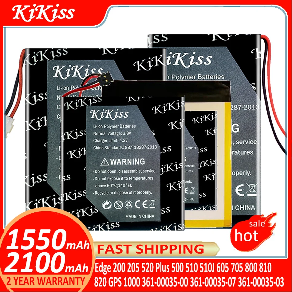 KiKiss Battery for Garmin Edge 200 205 520 Plus 500 510 510J 605 705 ...