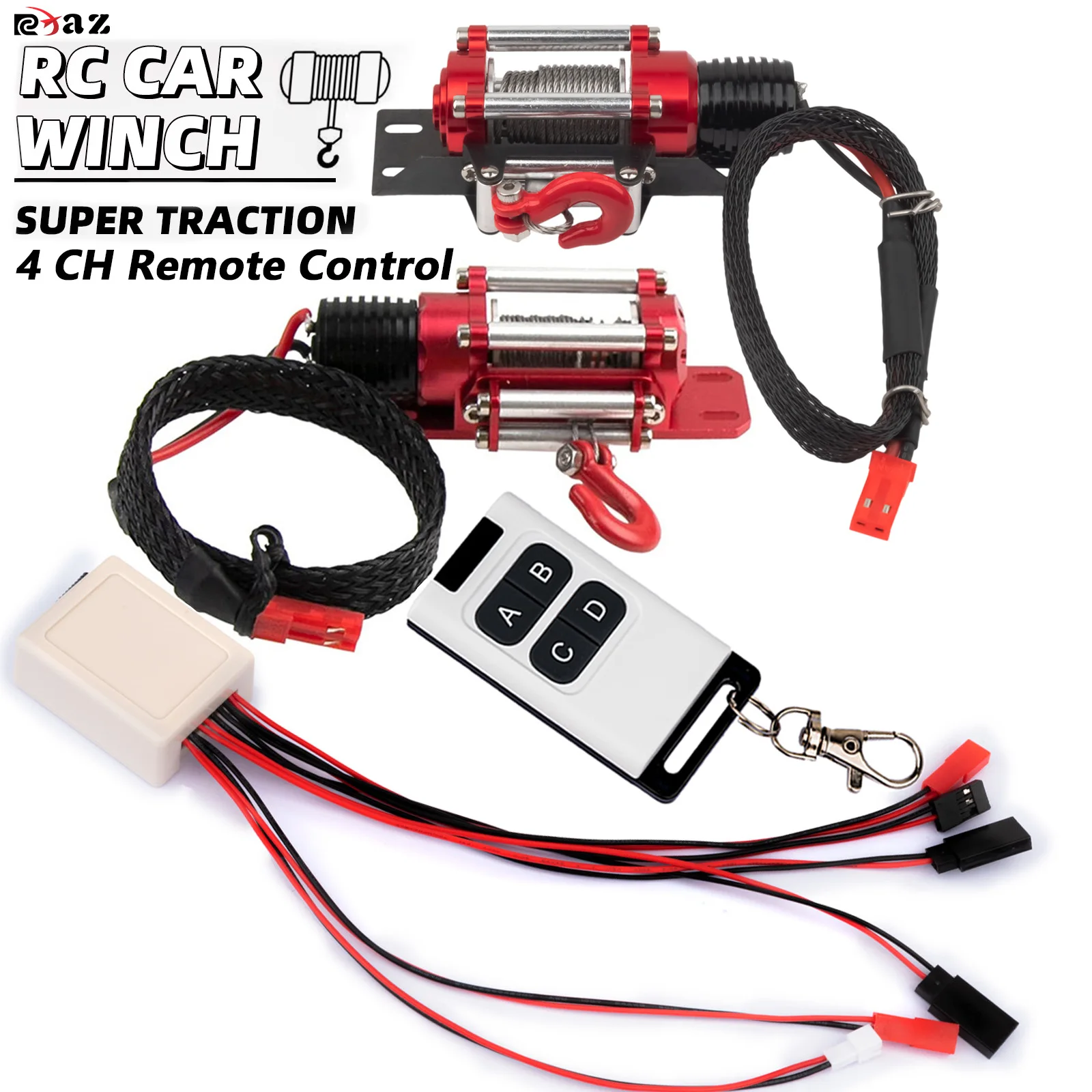 RCXAZ Metal Steel Wired Automatic Simulated Winch 4CH remote control ...