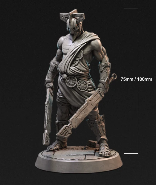 1-24-75mm-1-18-100mm-Resin-Model-Kits-Undead-Warrior-Figure-Unpainted ...
