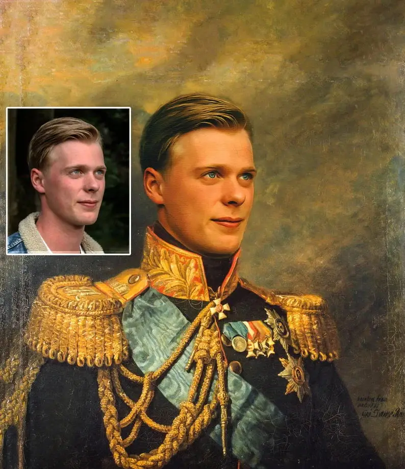 Royal Portrait Painting King And Queen