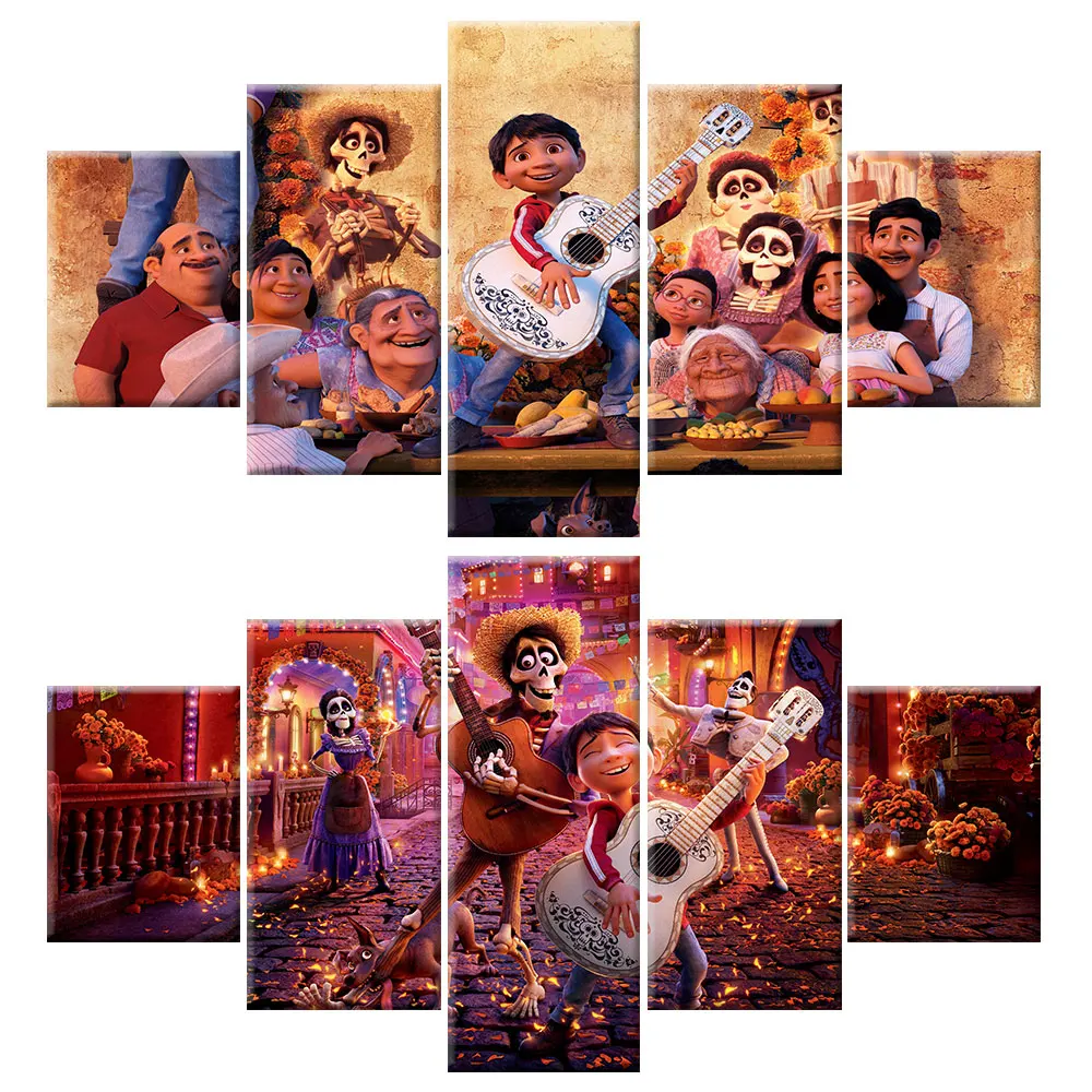 Disney Animation Movies Coco 5 Pcs Poster for Wall Classic Cartoon ...