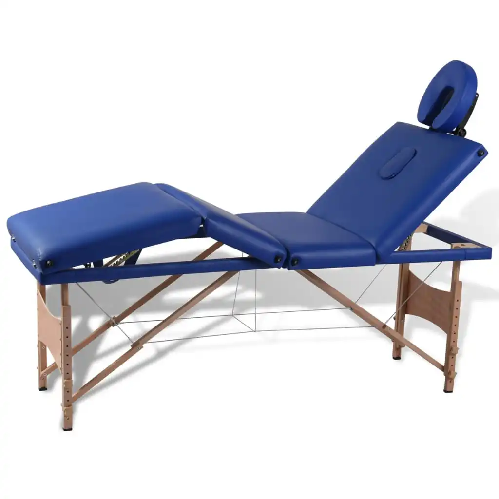 Foldable-massage-Table-Blue-4-zones-Wooden-Frame-portable-massage-Table ...