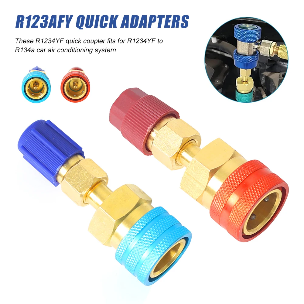 2Pcs R1234YF to R134A High Low Side Quick Connector R12 to R134 Adapter ...