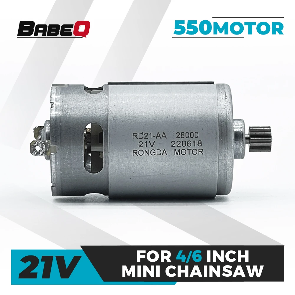 21V DC 모터 RS550 28000RPM 14 톱니 8.2M 기어 미니 체인 톱 왕복 톱 충전식 핸드 톱 전동 공구 액세서리 ...