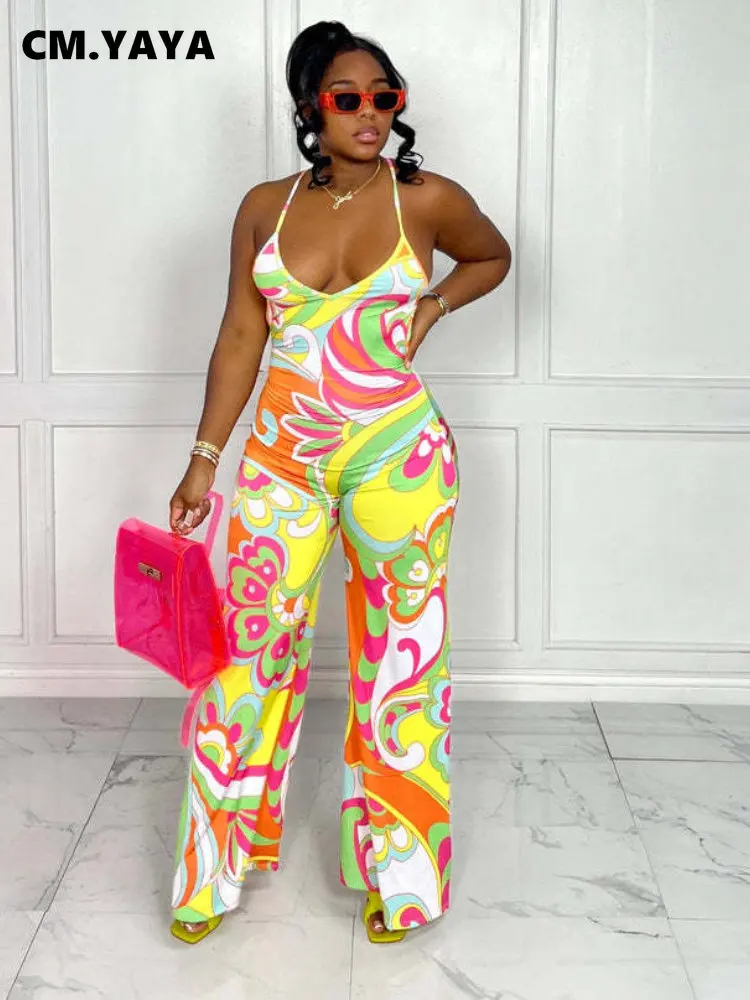 CM-YAYA-Women-Wave-Paisley-Spaghetti-Strap-Wide-Leg-Jumpsuit-2023-Summer-Beach-Holiday-Sexy ...