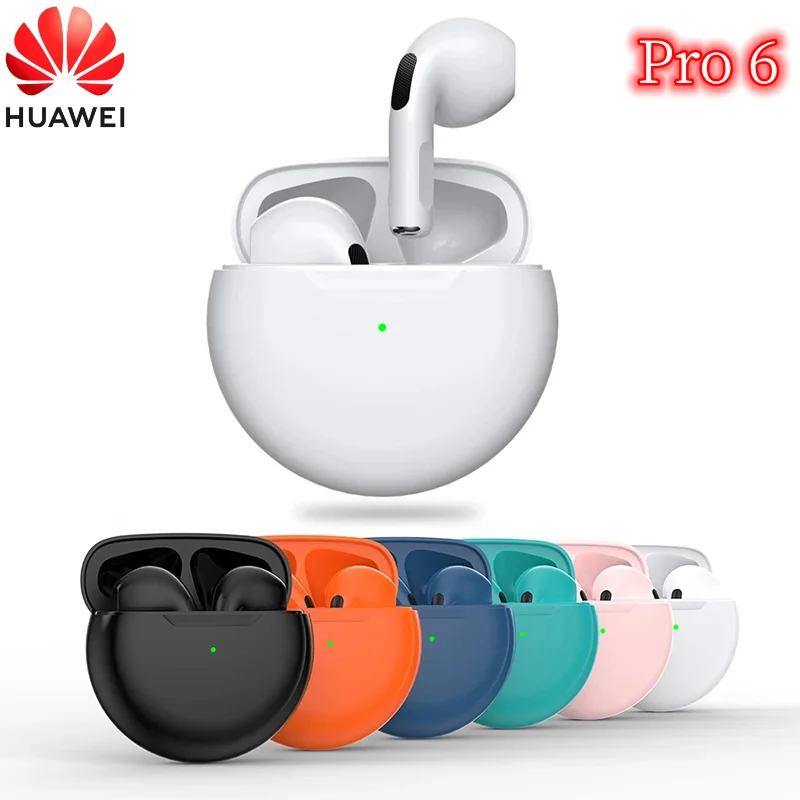 2023 화웨이 프로 6 TWS 무선 이어폰, 블루투스 헤드폰, 폰 블루투스 이어버드, 스포츠 헤드셋, 마이크 포함, 아이폰 ...