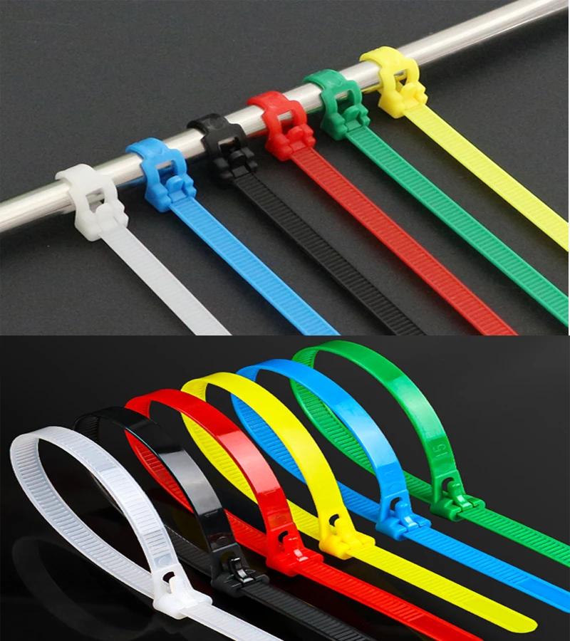 25PCS-5X150-200-300-8X350-400-500-600mm-Nylon-Releasable-Cable-Ties ...