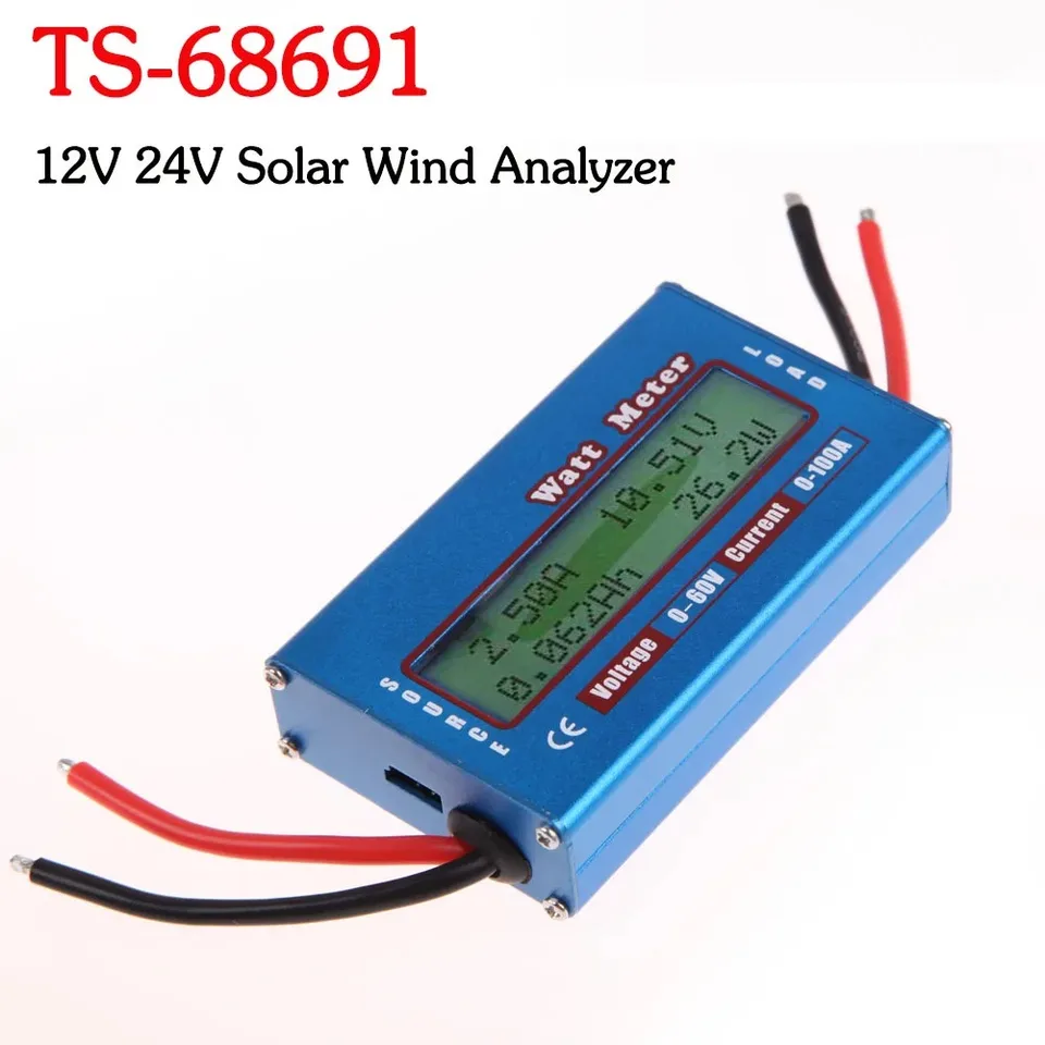 DC Watt Meter Volt Amp Analyzer 60V 100A DC Power Analyzer Meter - 12V ...