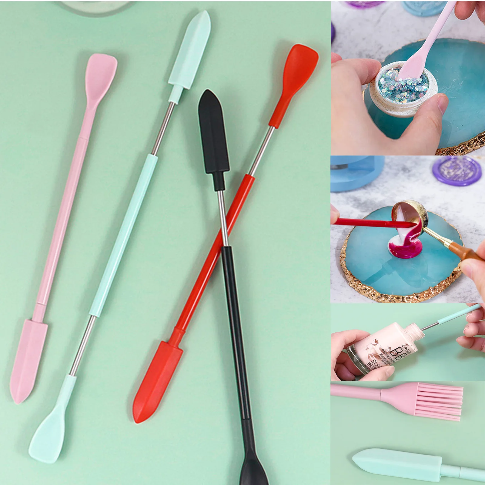 Stretchable-Silicone-Scraper-Stamp-Wax-Double-End-Epoxy-Resin-Cosmetics ...