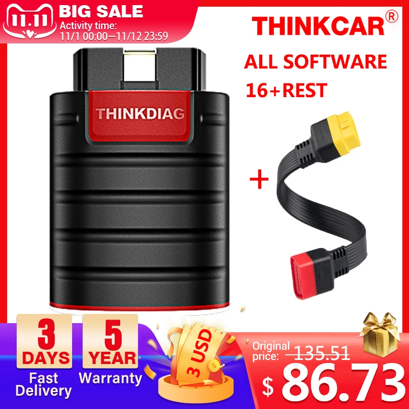 THINKCAR Thinkdiag OB2 Scanner Adapter 16 Reset Functions Diagnostic ...