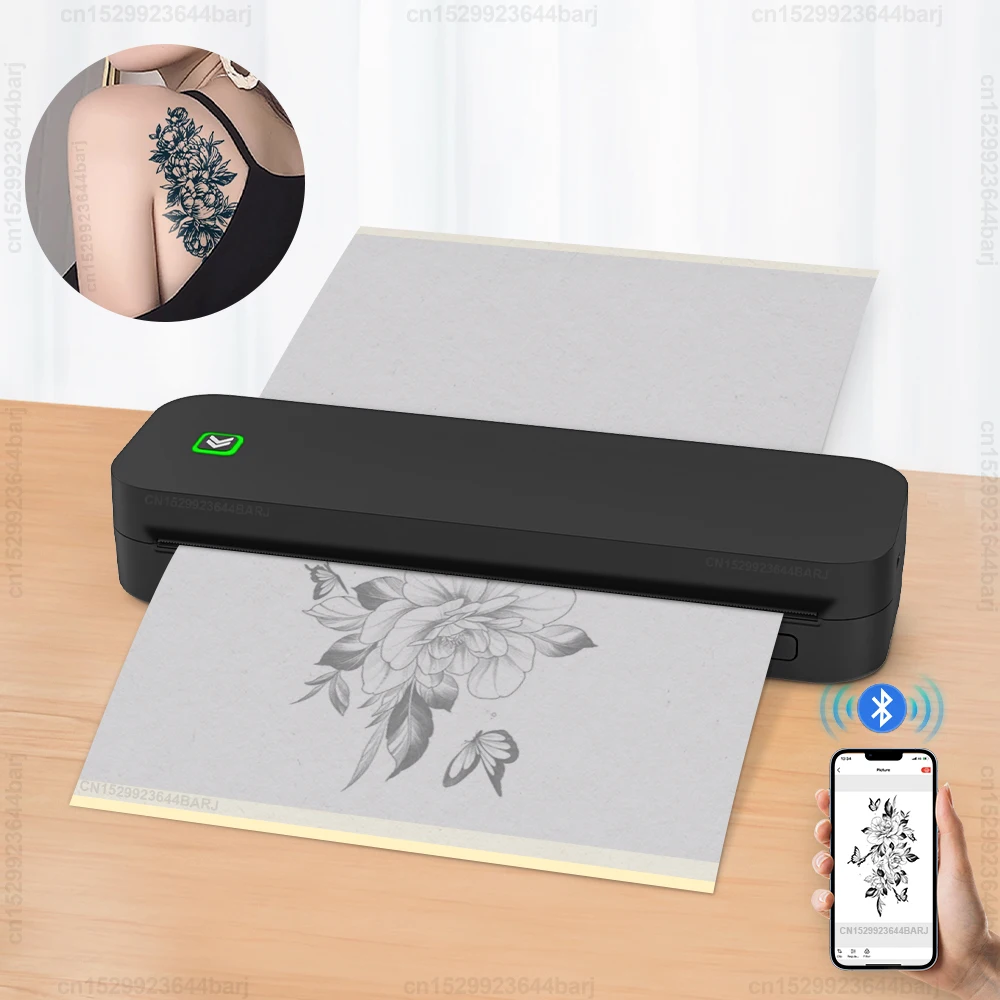 A4 Thermal Printer Portable Wireless Tattoo Stencil Bluetooth USB ...
