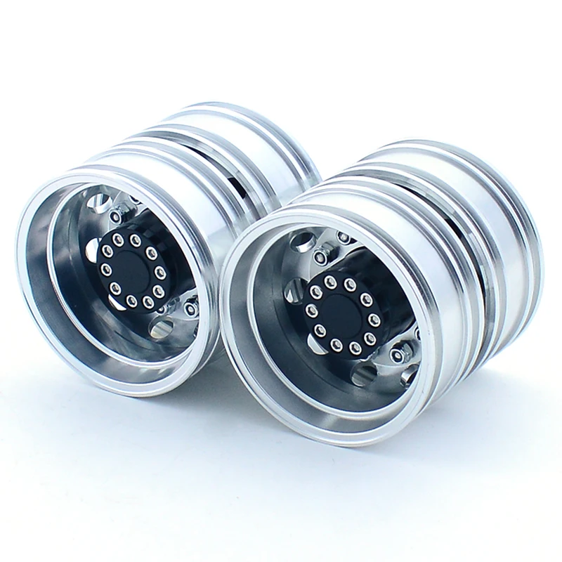 2pcs RC Truck Metal Upgrade Rear Wheel Hub Rim for 1/14 Tamiya SCANIA ...