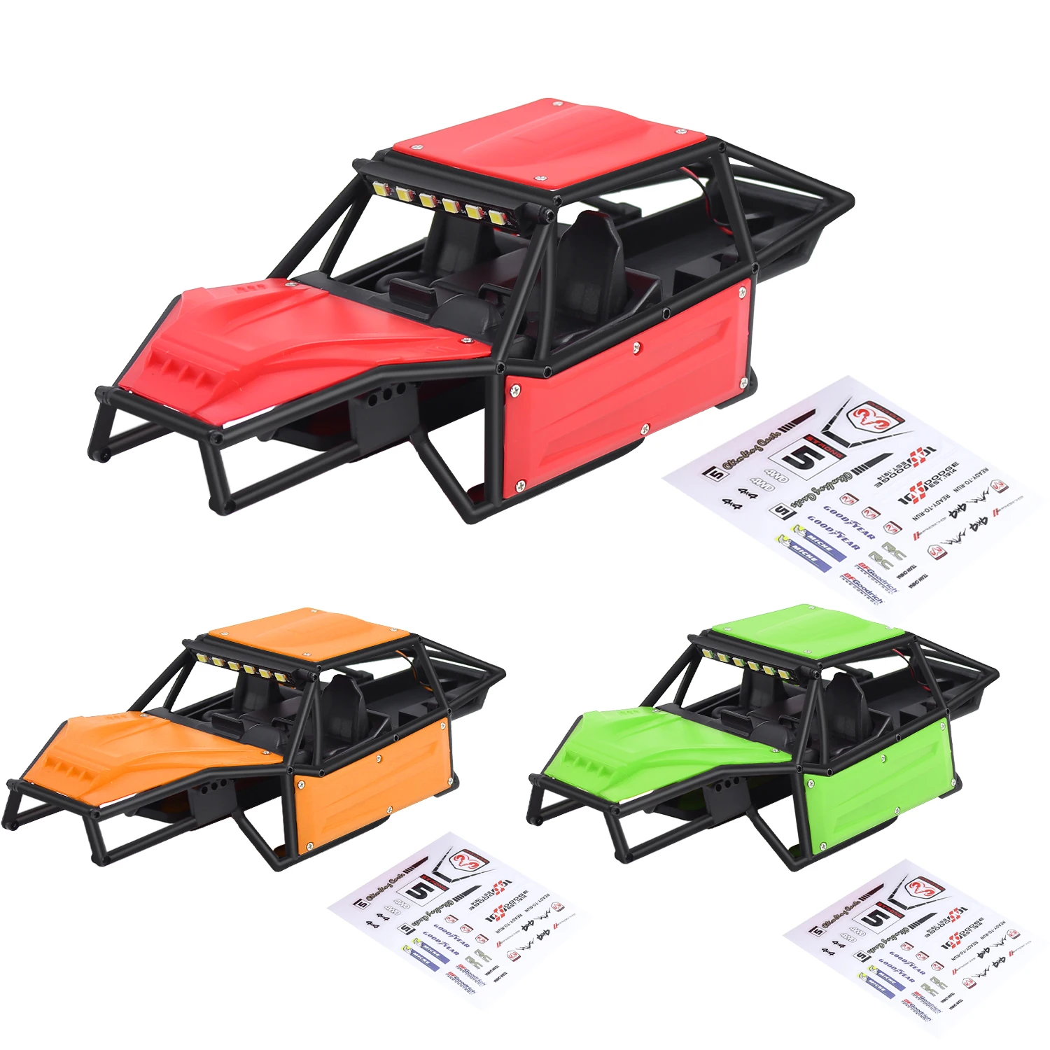 TRX4M-Rock-Tarantula-Nylon-Buggy-Body-Shell-Chassis-Kit-With-Roof-LED ...