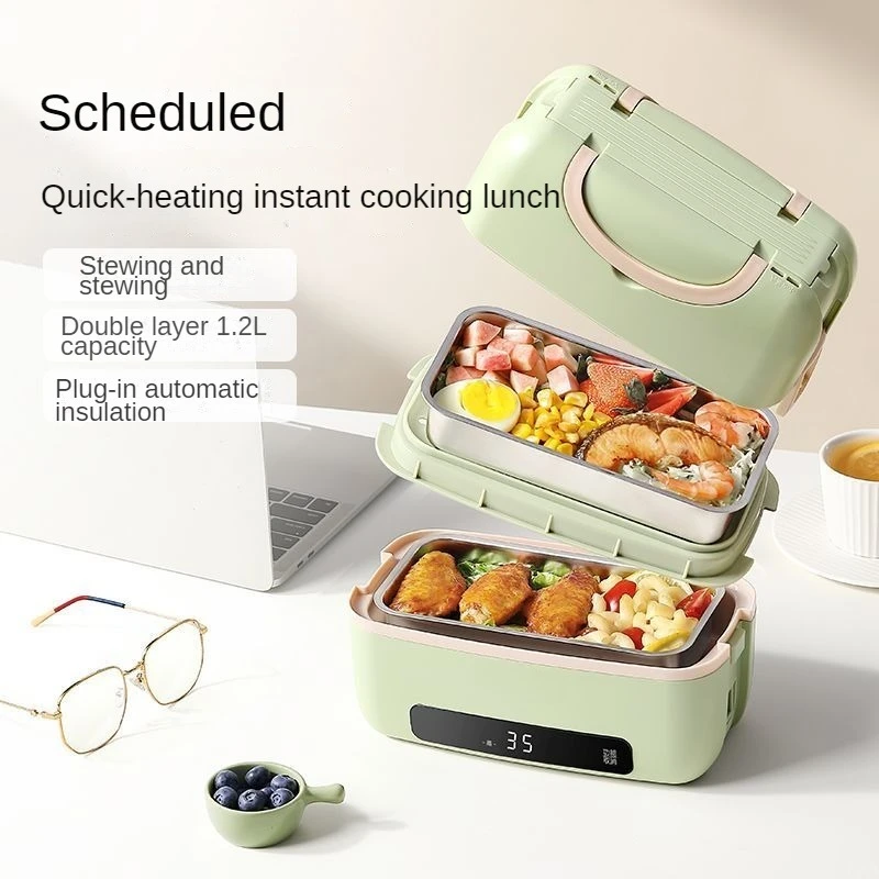 1-2L-Electric-Heating-Lunch-Box-9-5H-Timer-Mini-Thermal-Box-Double ...