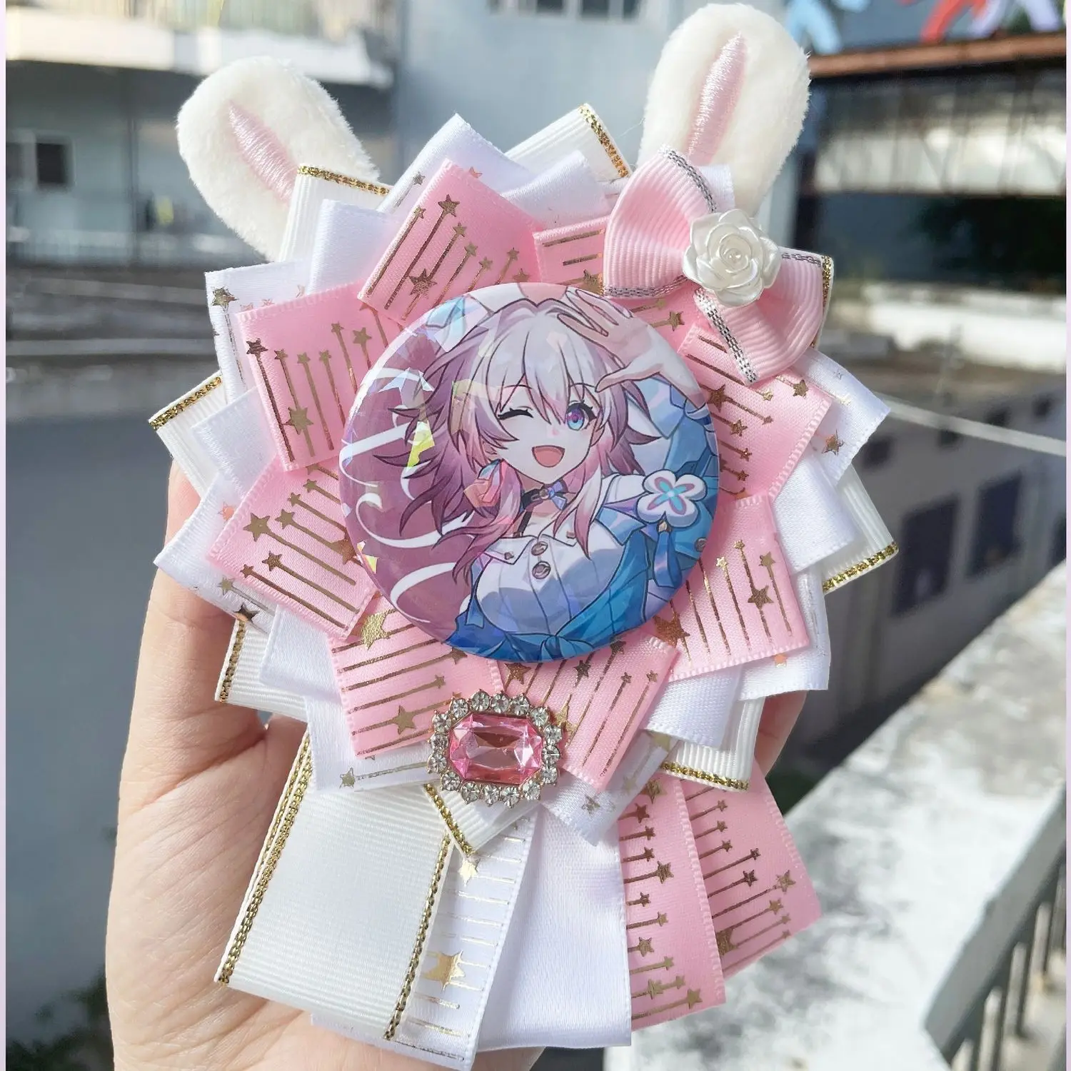 Luxury Ita Bag Decoration Badges Holder Cute rabbit ear Base Tray ...