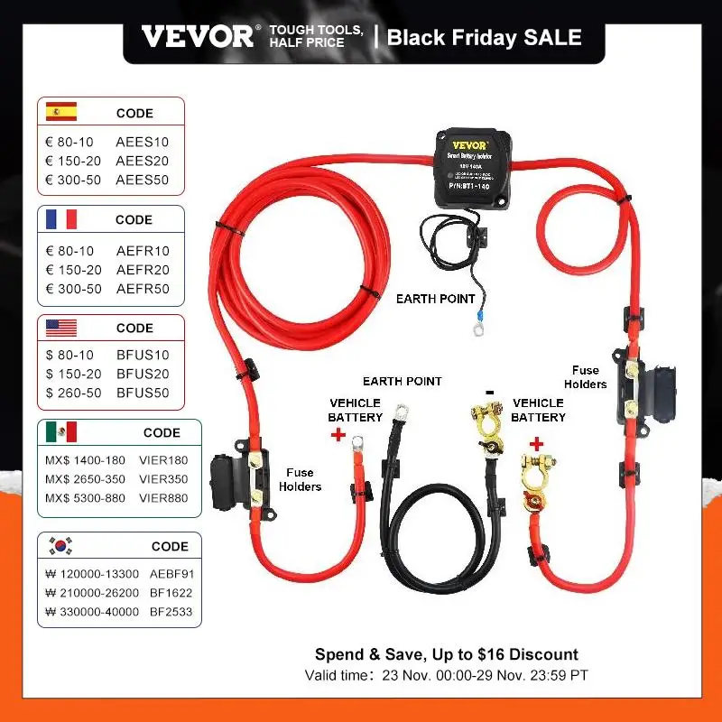 VEVOR-Split-Charge-Relay-Kit-Voltage-Sense-Relay-Professional-12V ...