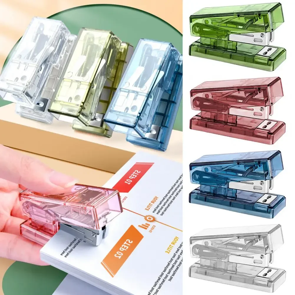 Mini-Stapler-with-staples-Transparent-Labor-saving-Flexible-Book-Order ...