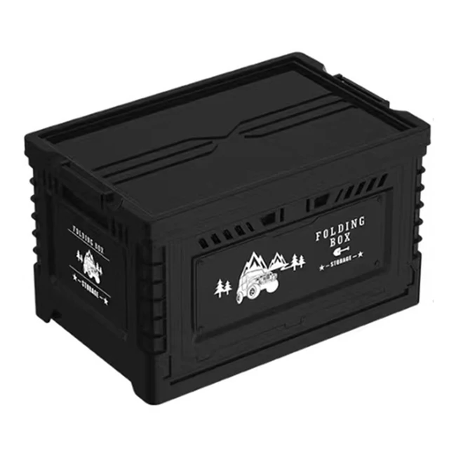 Folding Camping Storage Box Portable 30L Trunk Organizer Box Double ...