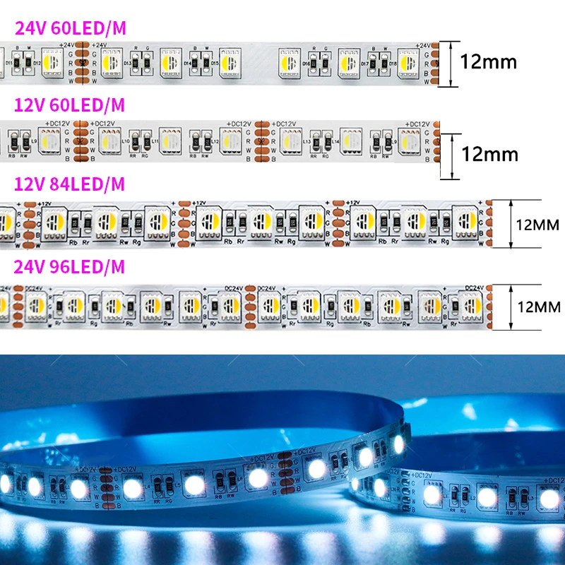 5m 12v 24v Smd5050 Rgbw Rgbww Led Strip Rgb White Rgb Warm White, 4 ...