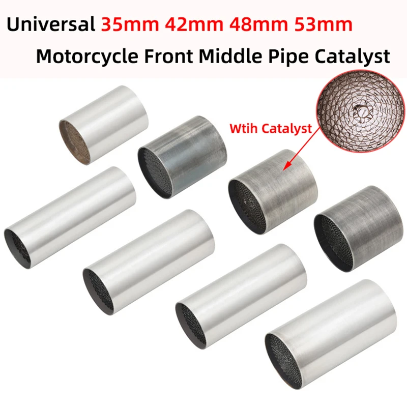 Universal 35mm 42mm 48mm 53mm Motorcycle Front Middle Pipe Catalyst DB ...