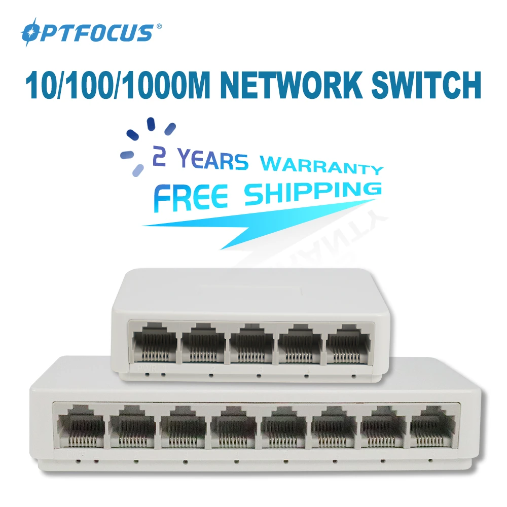 OPTFOCUS 5 8 porte UTP RJ45 Switch Gigabit Ethernet 1000 Mbps Mini ...