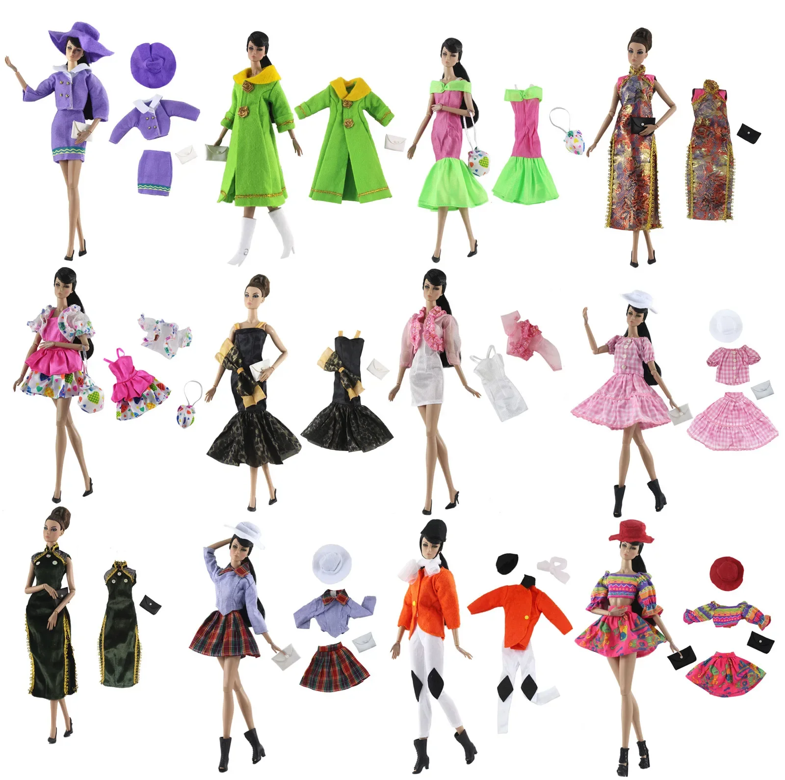 1 Set Doll Clothes 1:6 Scale Dress Outfit for 11.5 inch 30cm Doll Many ...