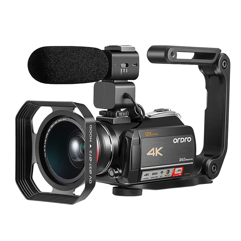 Live Streaming Camera 4K Camcorder Professional, Ordro AC5 12X Optical ...