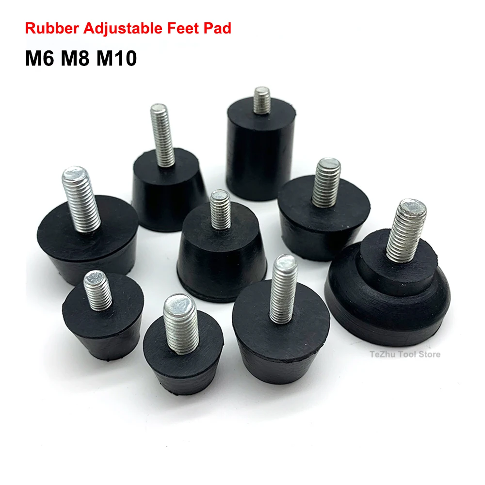 Rubber-Adjustable-Feet-Pad-With-Screw-M6-M8-M10-Table-Chair-Balck ...