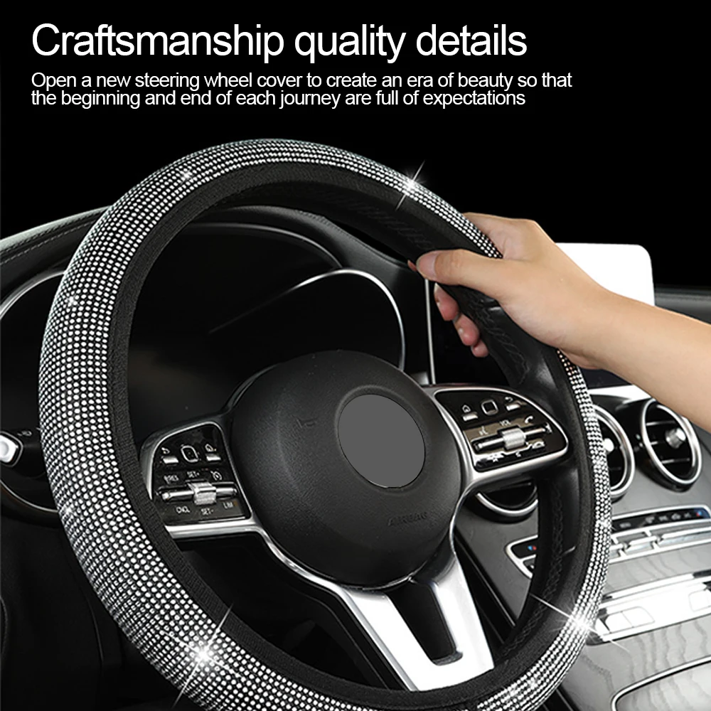 14-5-15-Inch-Car-Steering-Wheel-Cover-Universal-Blingbling-Crystal ...