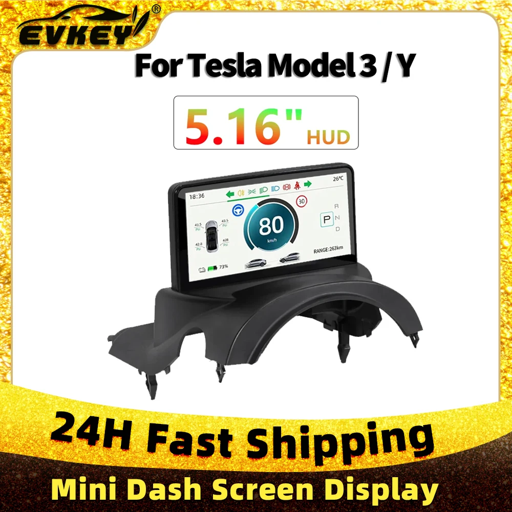 EVKEY-5-16-Inch-Mini-Dash-Screen-Display-For-Model-Y-Model-3-Heads-Up ...