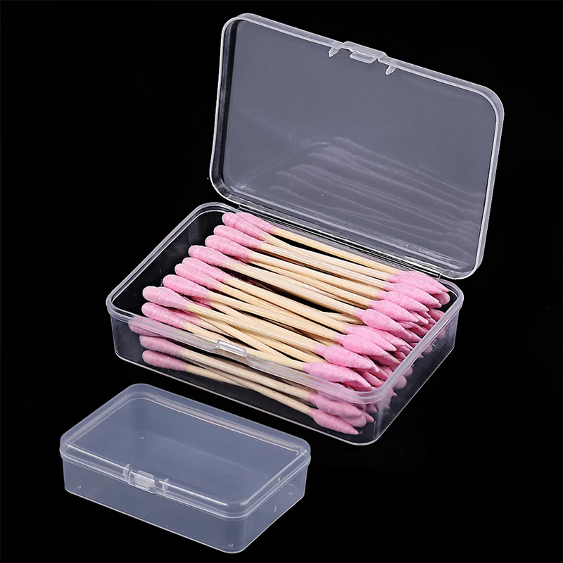 1pcs Portable Plastic Cotton Swab Storage Box, Jewelry Case, Nail Tool ...