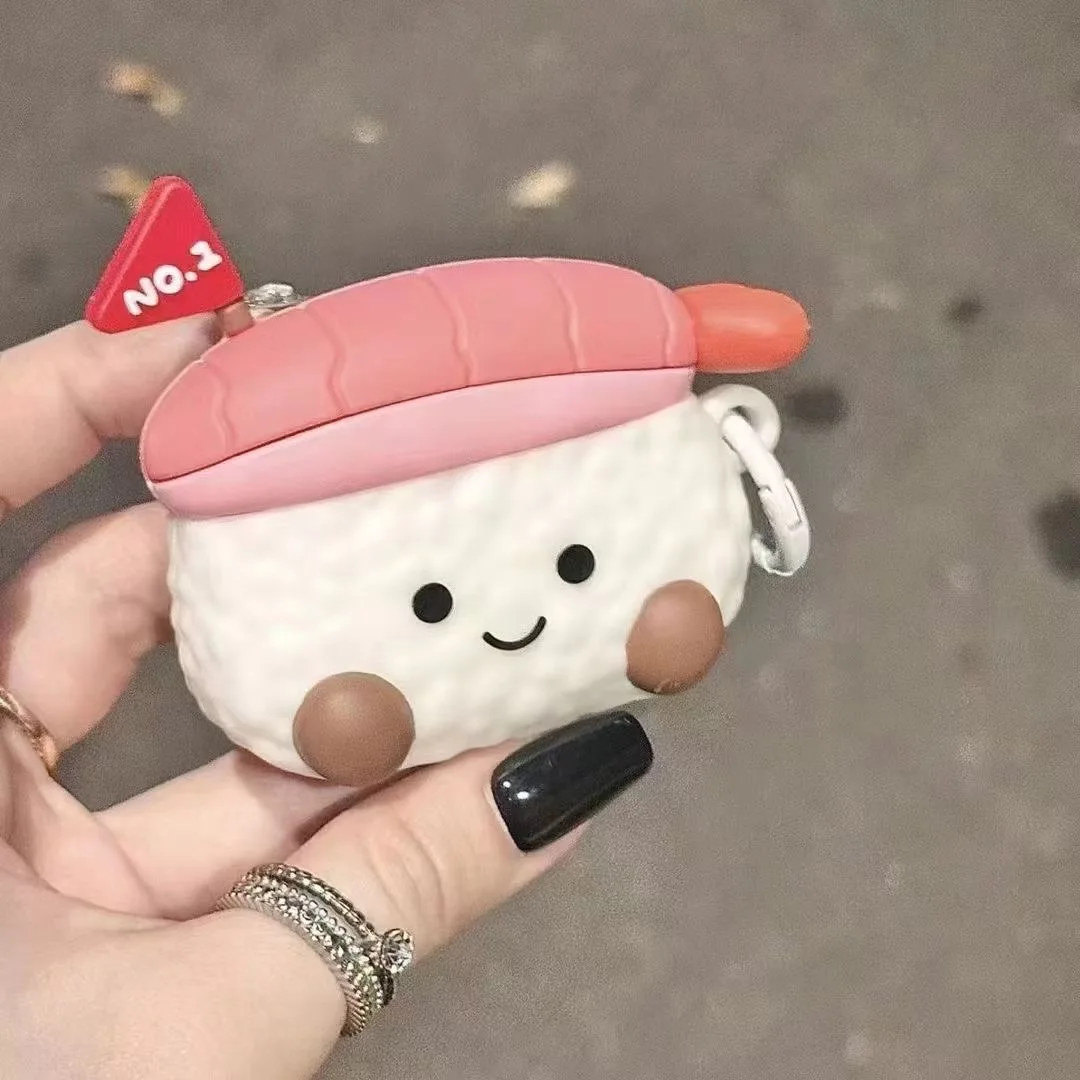 Cute 3D Cartoon Shrimp Sushi Silicone Case For AirPods 2 3 4 Pro2 ...
