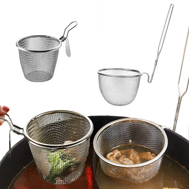 Stainless-Steel-Fine-Wire-Mesh-Food-Colander-Strainer-Hot-Frying-Pan ...