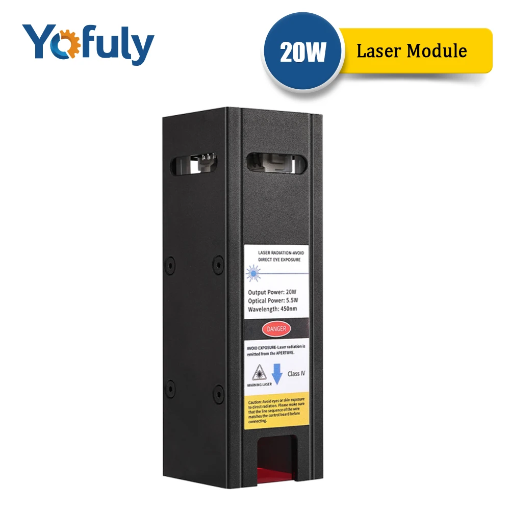 20W Laser Module, Compressed Spot Fixed-Focus Laser Head For DIY Laser ...