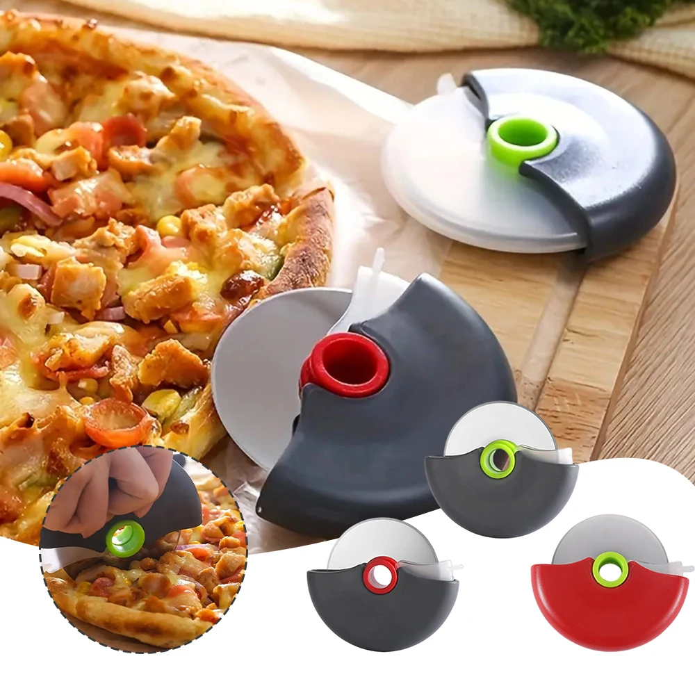 Handlheld-Round-Roller-Pizza-Cutter-With-Cover-Flexible-Dough-Divider ...
