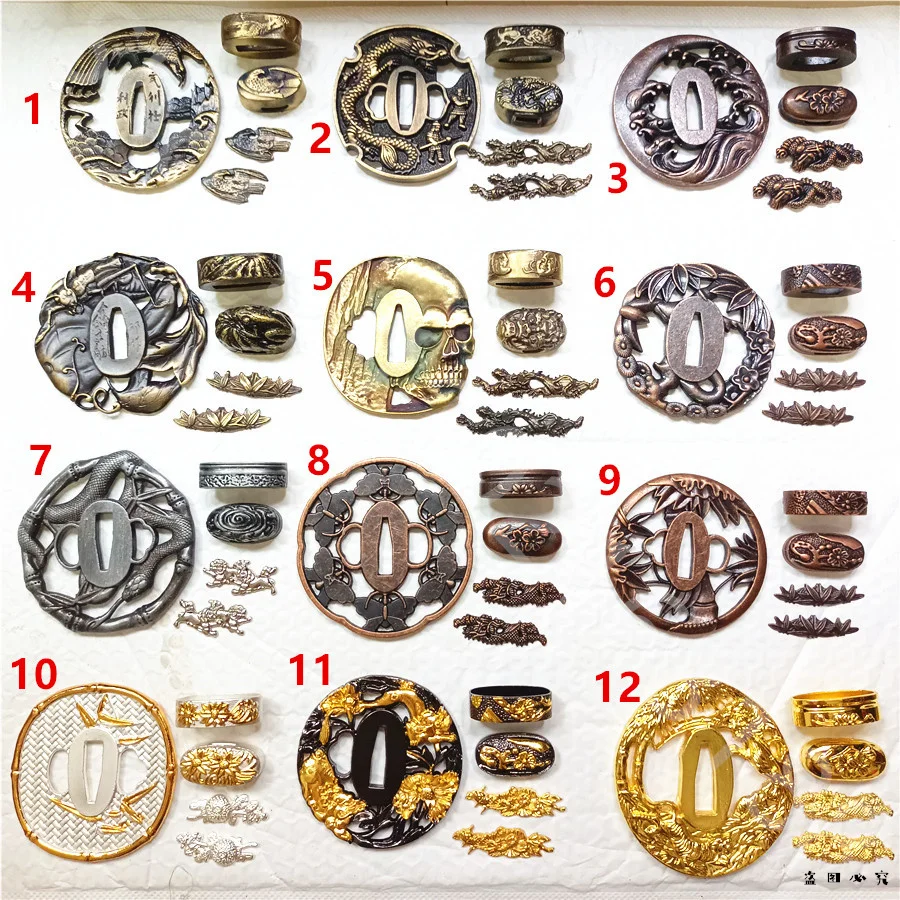 Exquisite Alloy Handguard Tsuba Guard Fuchi Menuki Kashira For Japanese ...