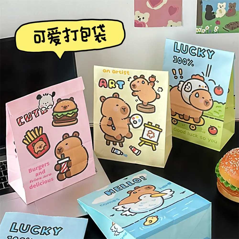 10pcs-Cute-Capybara-Series-Gift-Paper-Bag-Baking-Small-Object-Storage ...